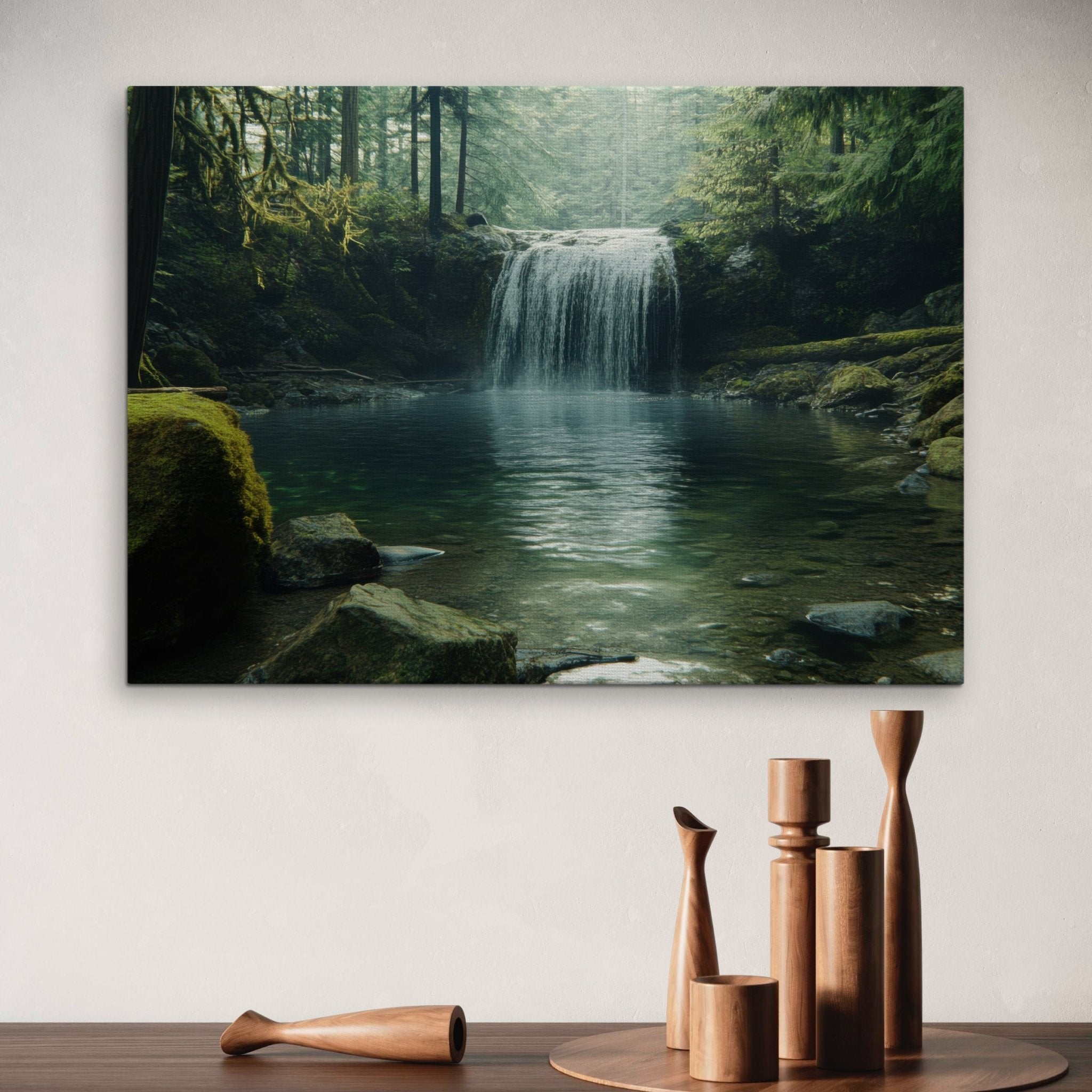 Serene Waterfall Metal Art | Modern Oasis Design Studio