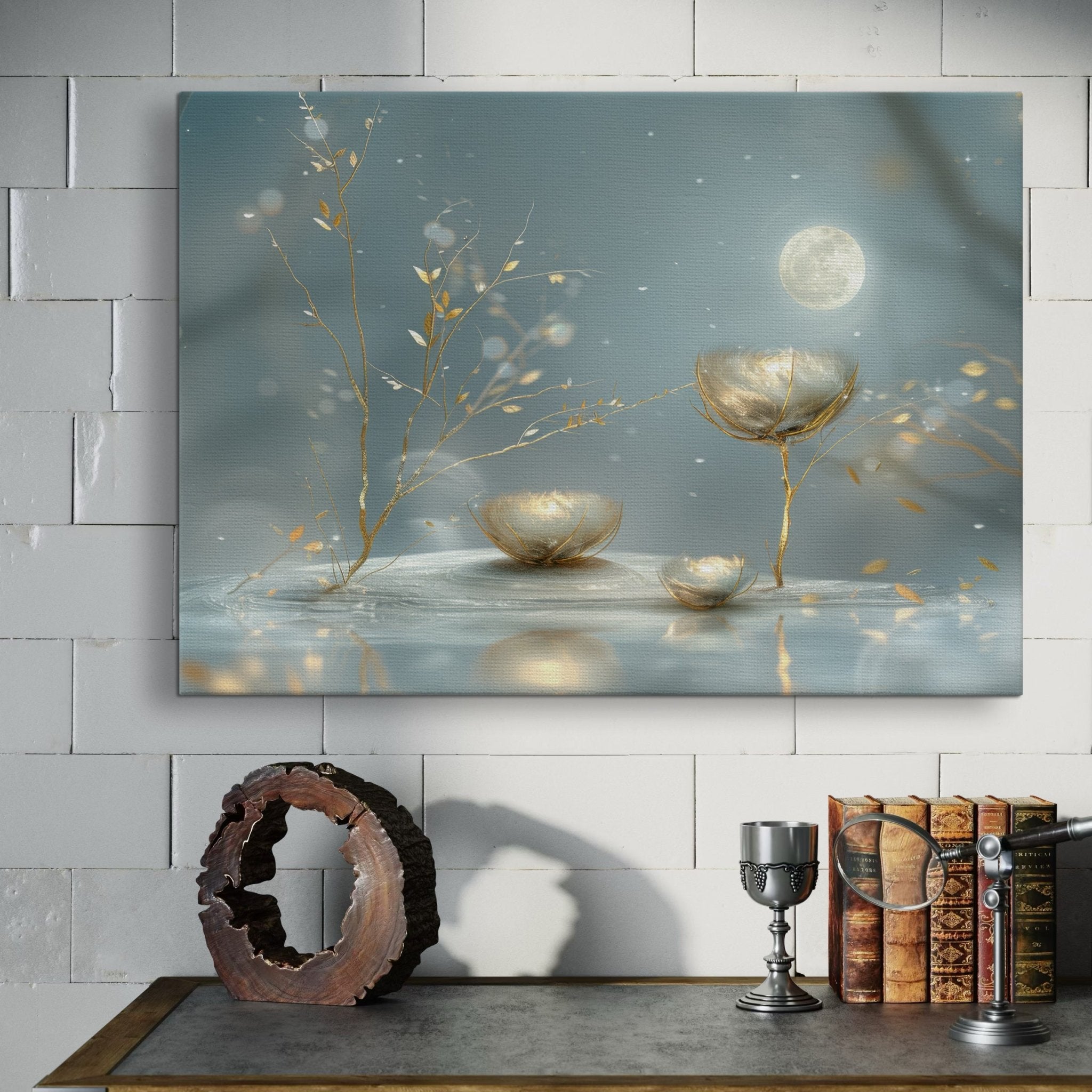 Serene Moonlit Metal Art | Modern Oasis Design Studio